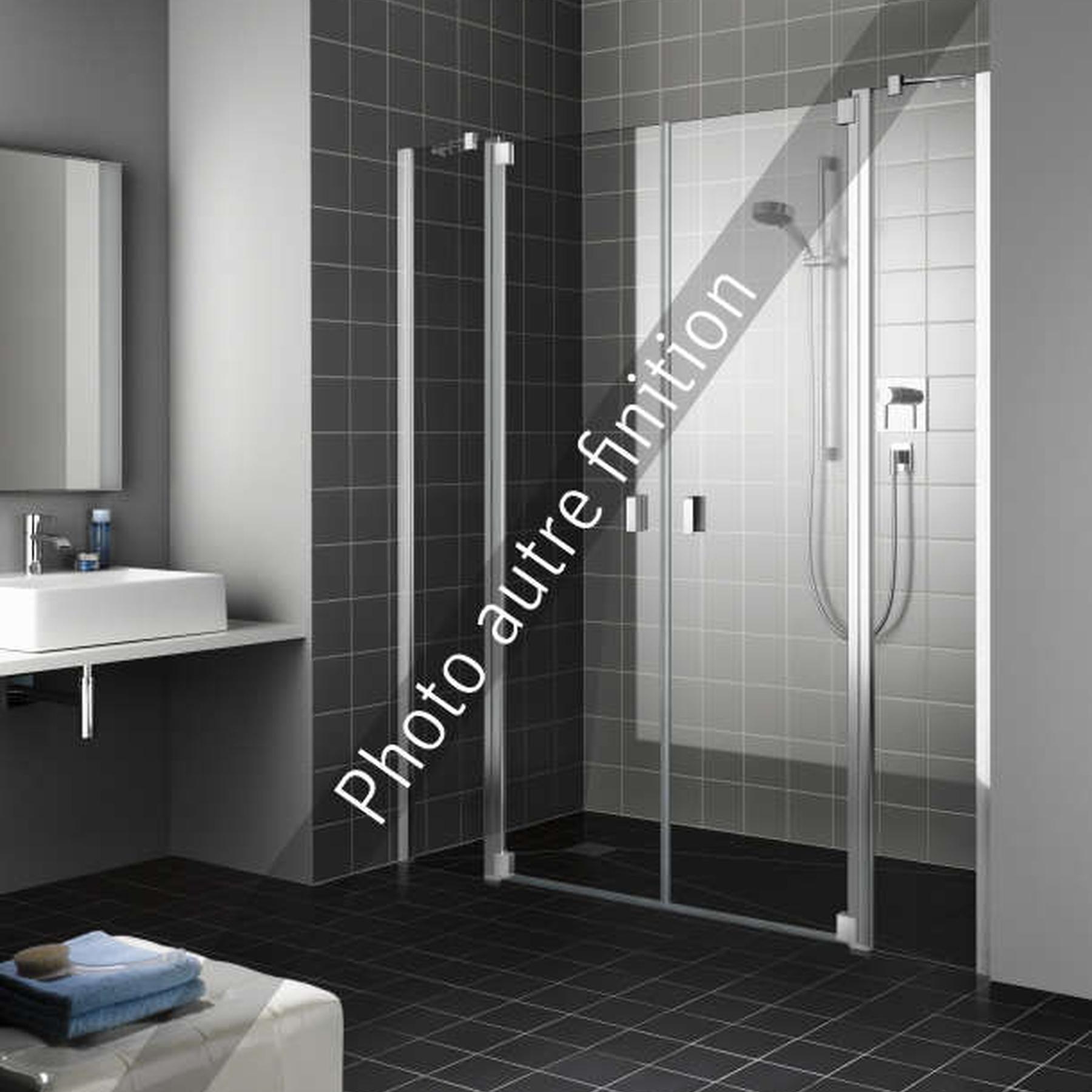 Paroi de douche 2 battants largeur 120 cm hauteur 200 cm argent ...