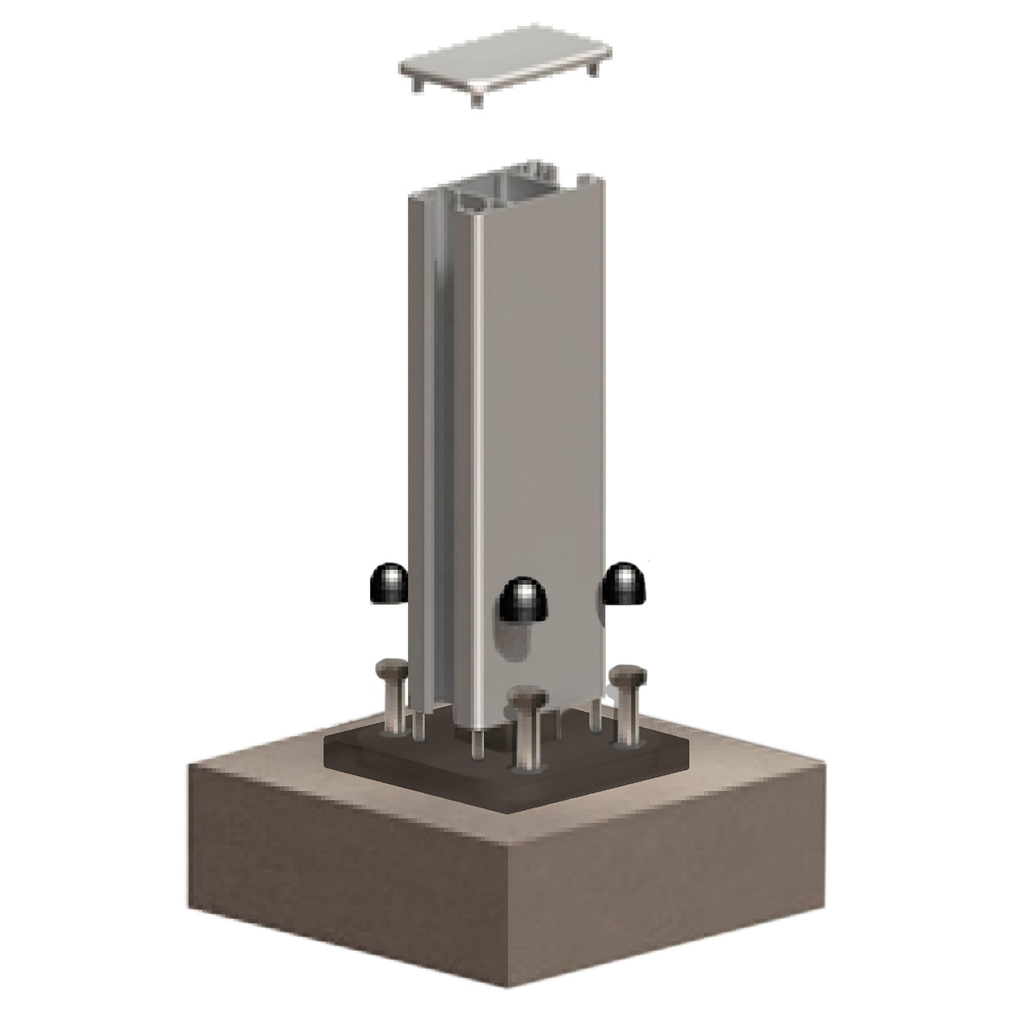 EMBASE RENFORCEE ACIER POUR POTEAU KLOSUP GRIS Bricoman