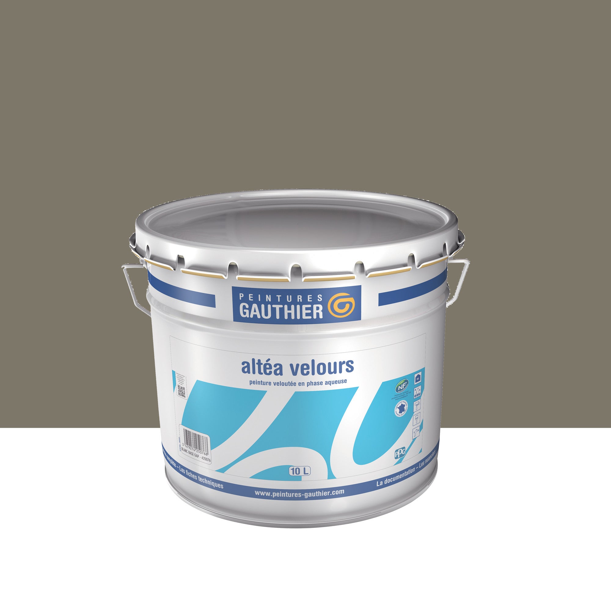 Peinture intérieure velours gris rabat teintée en machine 10 L Altea - GAUTHIER Bricoman