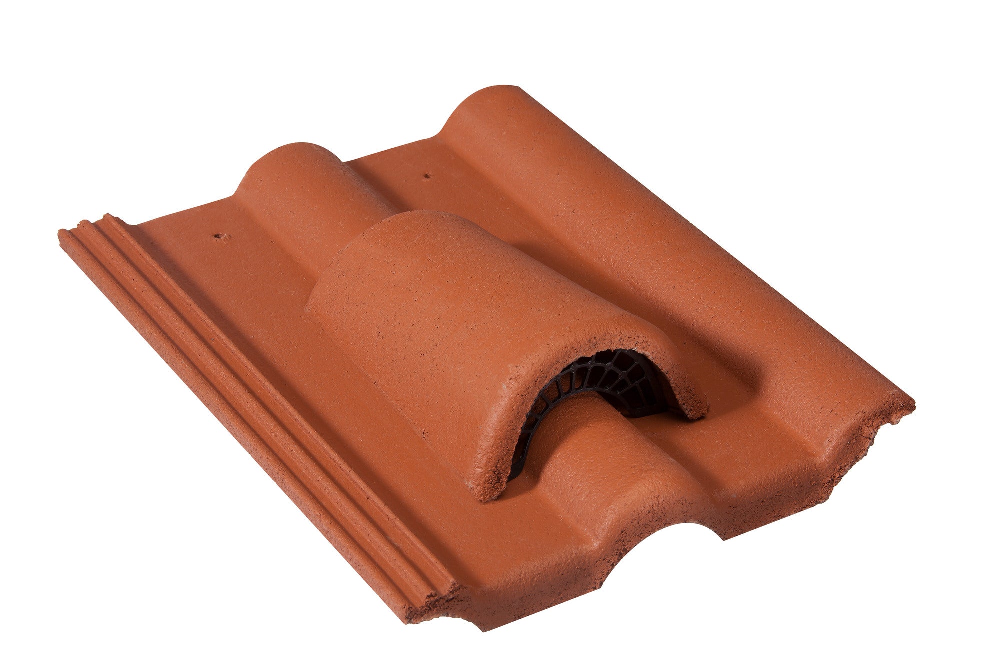 Tuile chatière grillagée Double Romane rouge - MONIER Bricoman