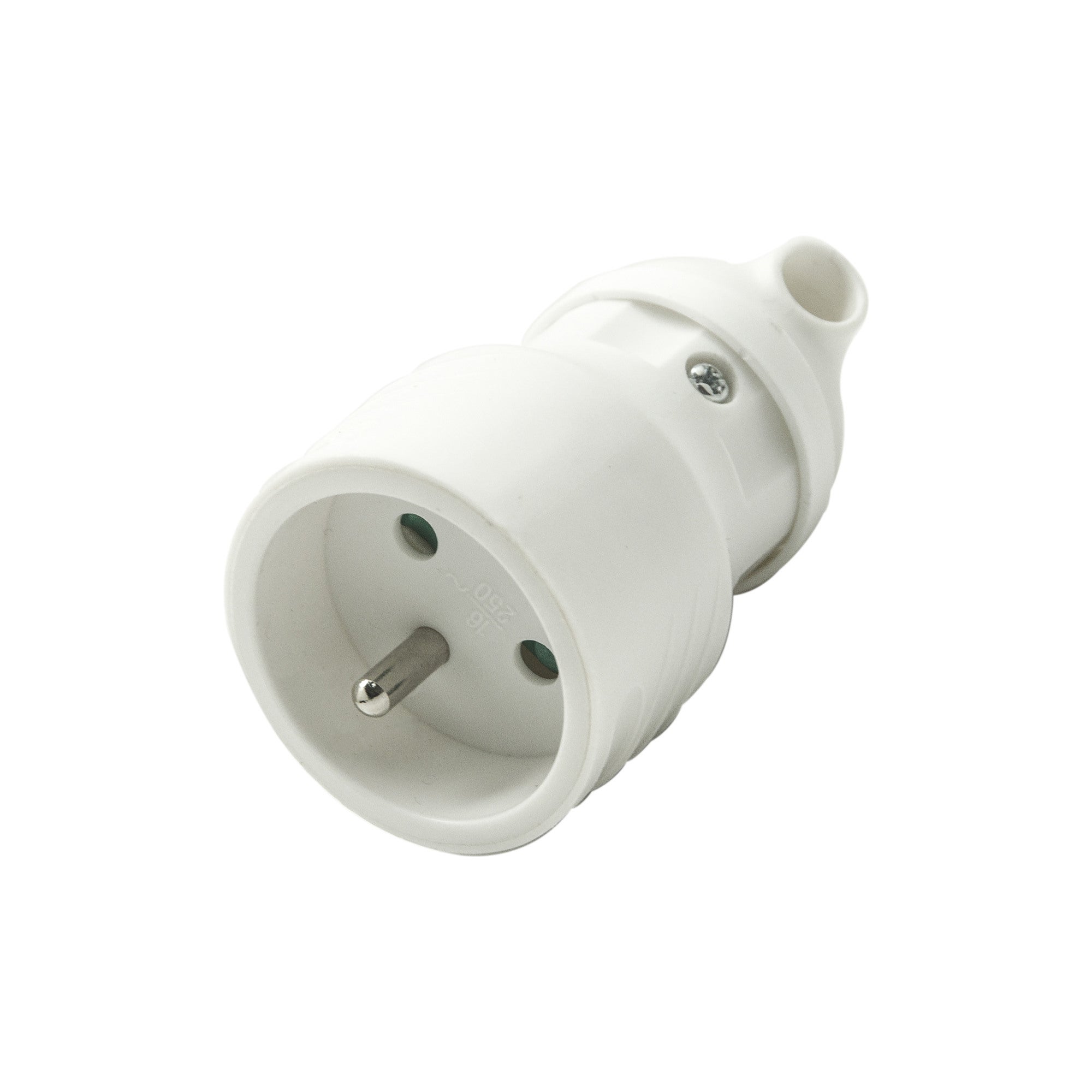 FICHE FEMELLE 2P+T 16A avec anneau Blanc Bricoman