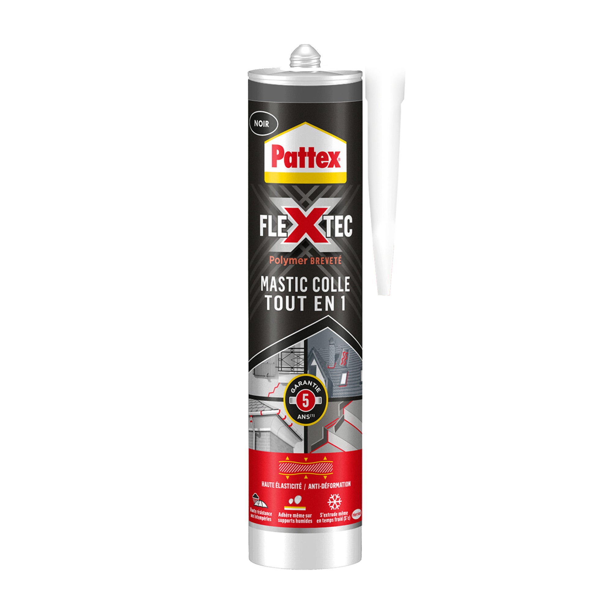 Mastic colle tout en 1 noir 389 g Flextec - PATTEX Bricoman
