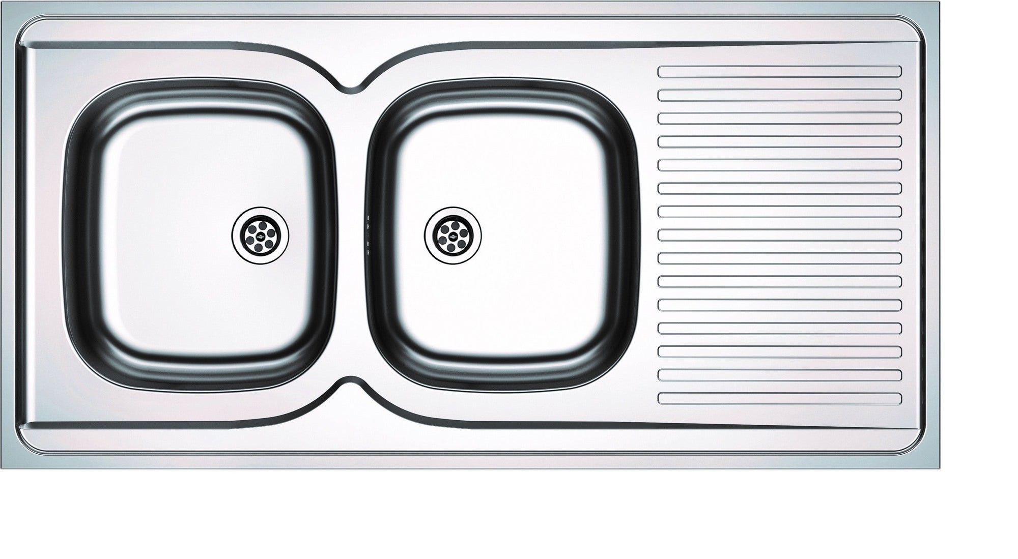 Evier à poser inox 2 bacs + égouttoir 120 x 60 cm - Man FRANKE Bricoman