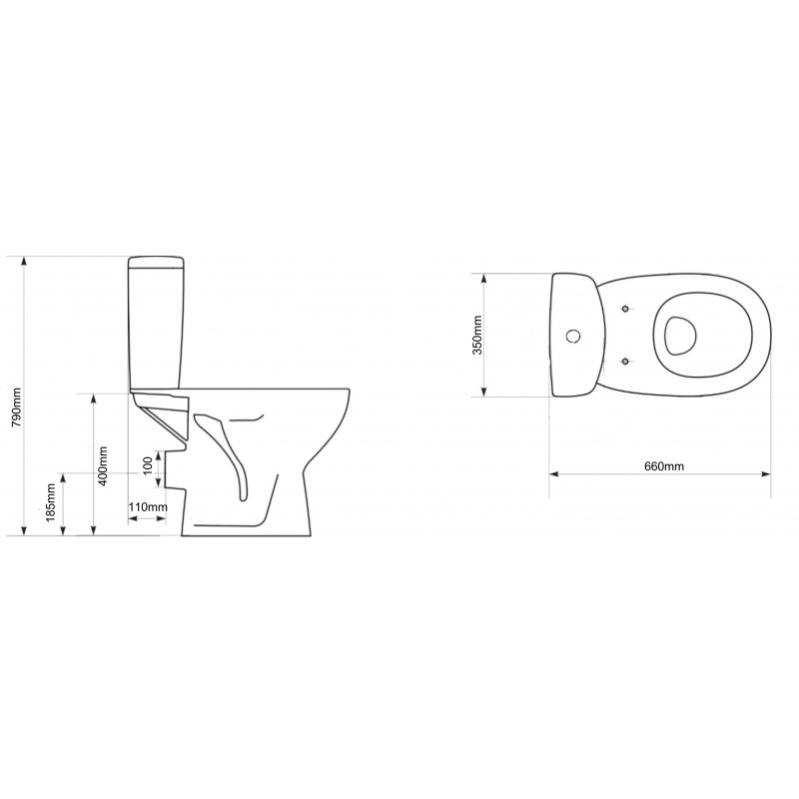 Pack WC à poser sortie horizontale NF avec bride - Sonia Bricoman