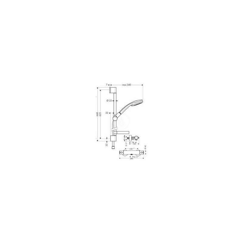 Hansgrohe Combi Croma 100 Mutli 0 65m Ecostat 1001 Sl Bricoman