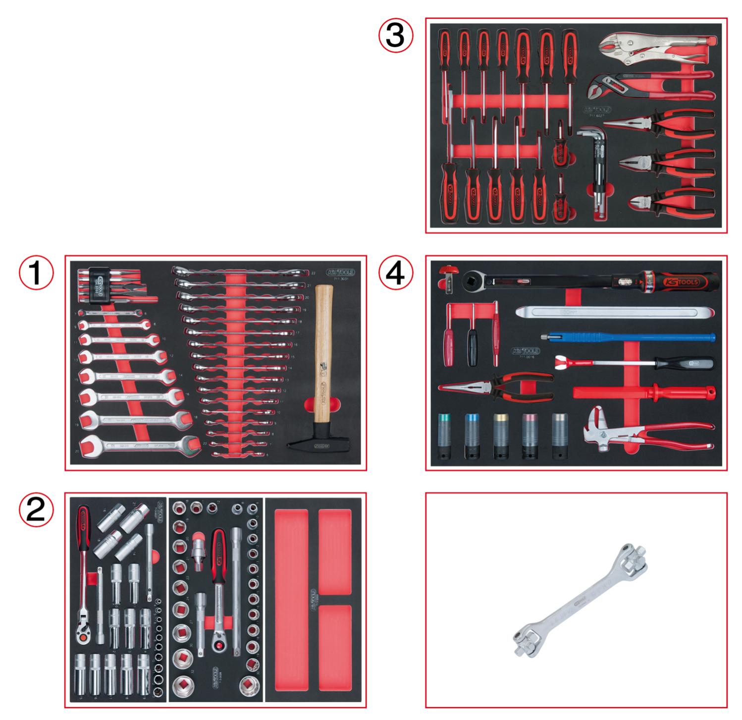 KS TOOLS Ensemble de rangement universel pour 4 tiroirs pouvant Bricoman