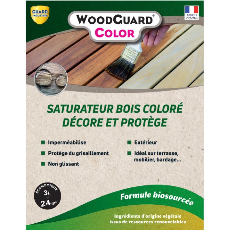 Lasure Effet Ebène et Imperméabilisante pour Bois Brut- WoodGuard Color ...