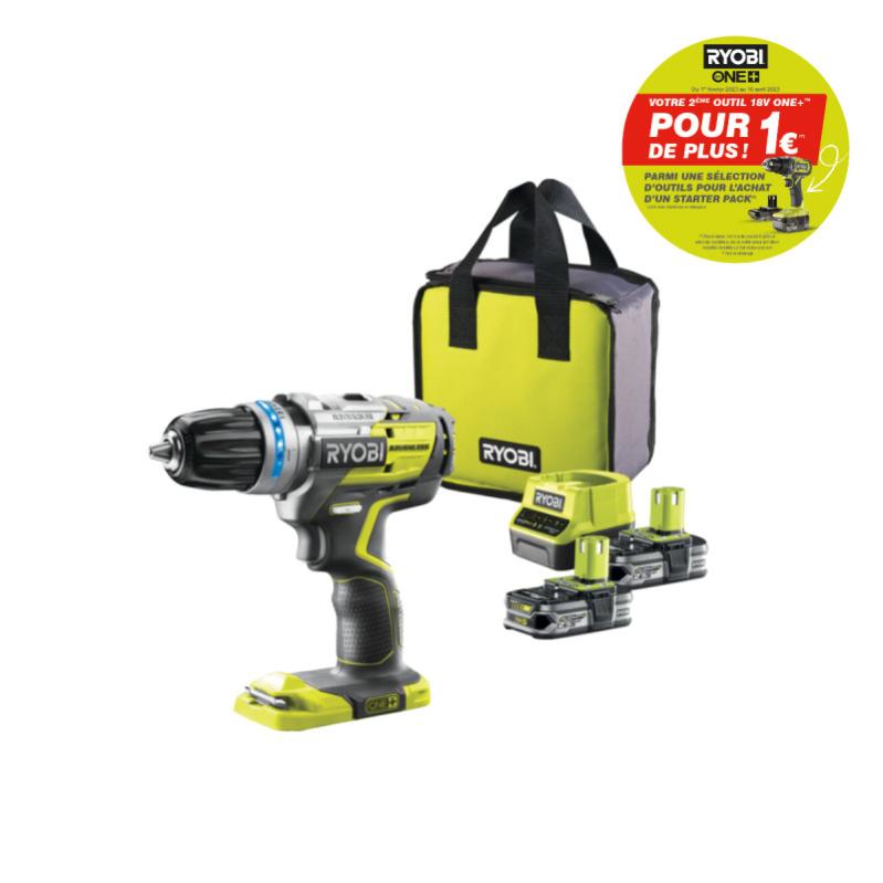 Perceuse-visseuse à percussion RYOBI - R18PDBL-225S - 18V Brushless ...
