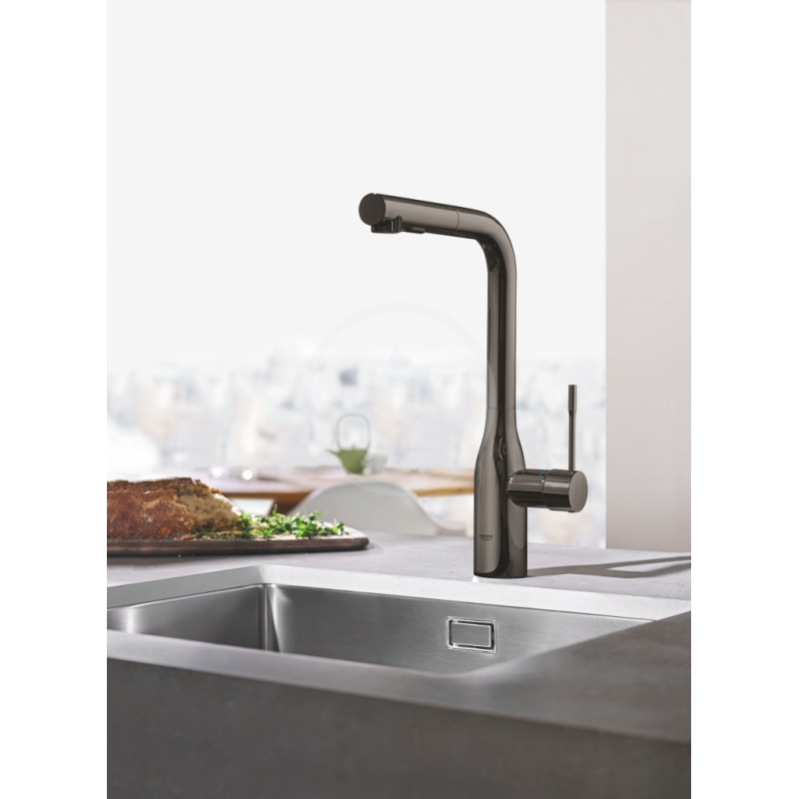 Grohe Essence Mitigeur monocommande Evier Hard Graphite brossé ...